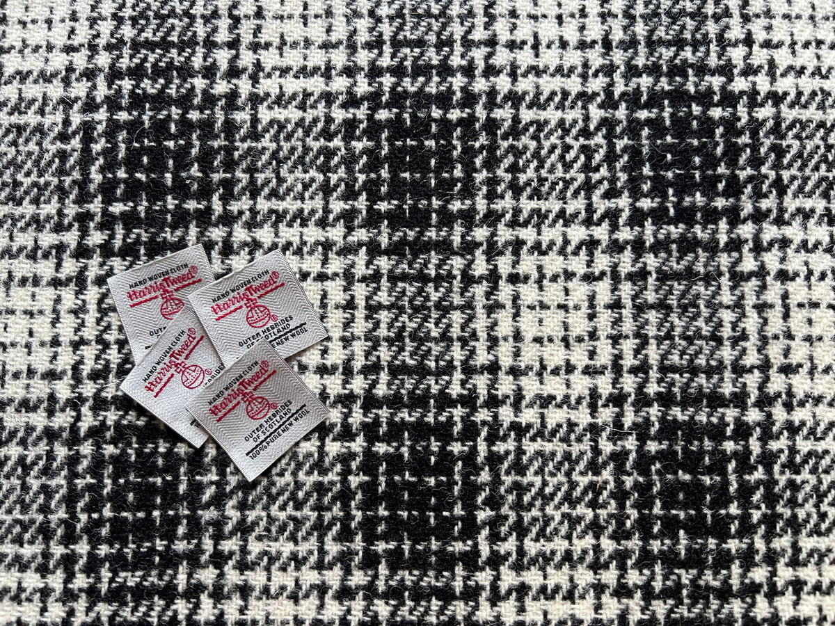 Black and white ombre double width Harris Tweed check – Shawbost ...