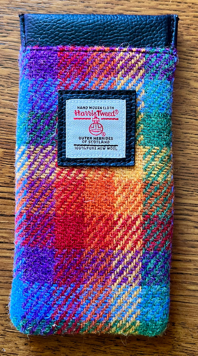 Rainbow check glasses sleeve – Shawbost Weavers - Harris Tweed